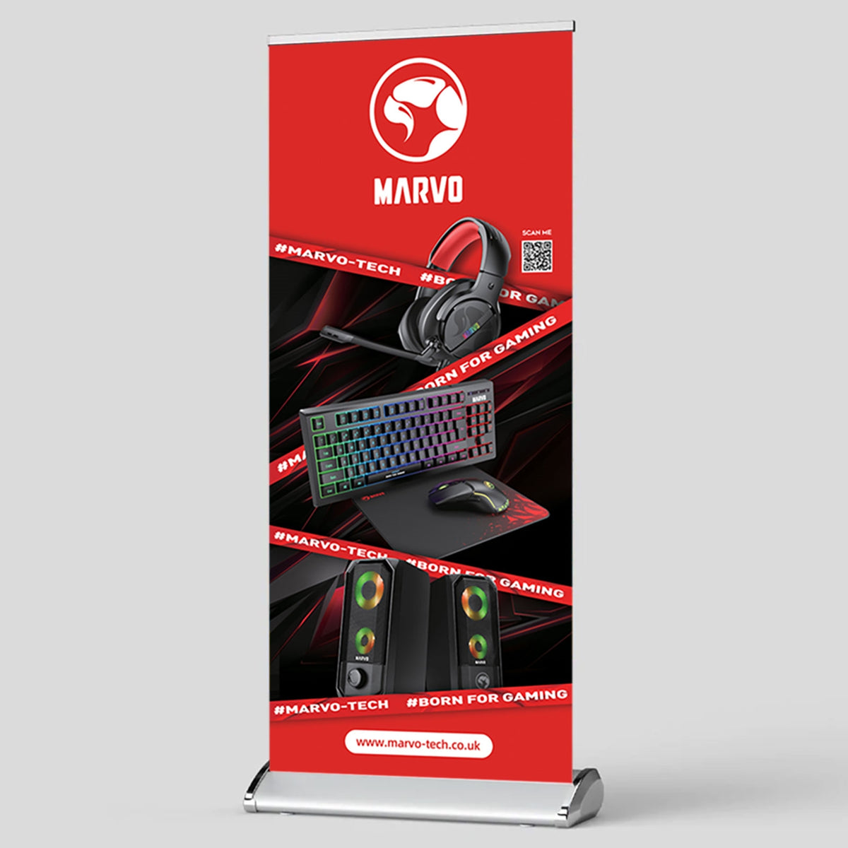 Marvo Branded Premium Pullup Banner 2m x 0.85m for Point of Sale and E ...
